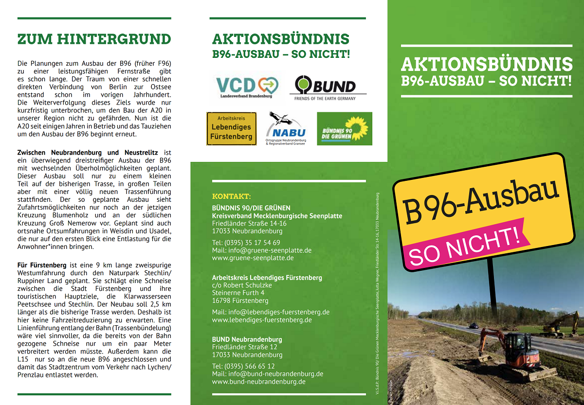 Aktionsbündnis gegen Ausbau der B96 zeigt Fotos in der Neustrelitzer ...