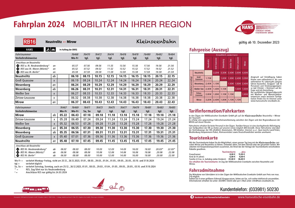 Cuxi Bahn Fahrplan 2023