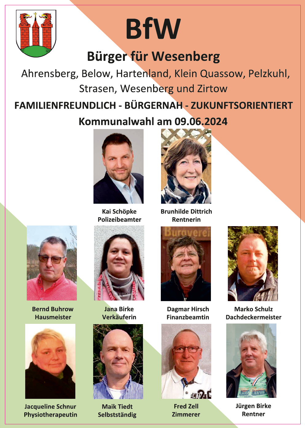 Bürger für Wesenberg wollen ihre erfolgreiche Kommunalpolitik mit ...