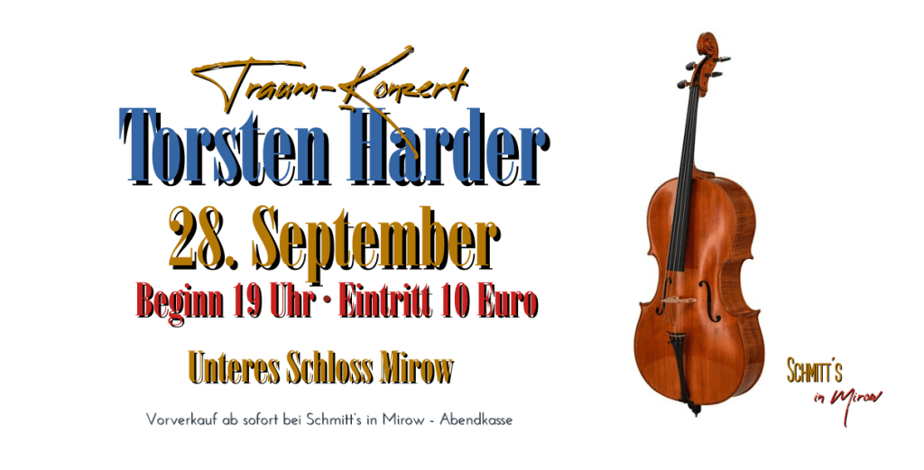 Cello-Klänge im Unteren Schloss: Torsten Harder musiziert auf Einladung der Schmitts in Mirow ...